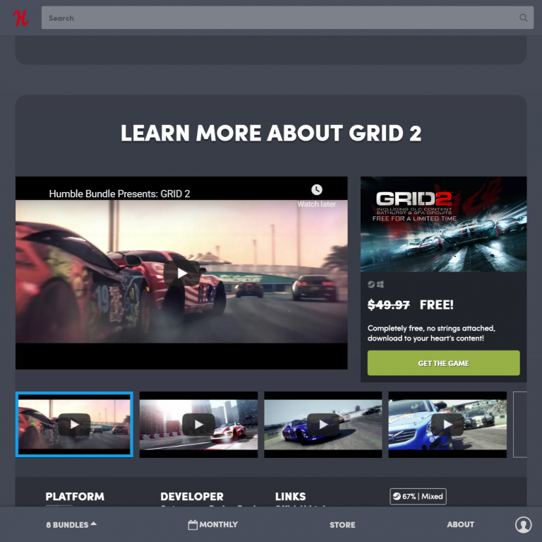 Get GRID 2 and two DLC packs for free from HumbleBundle | BarrelRolled